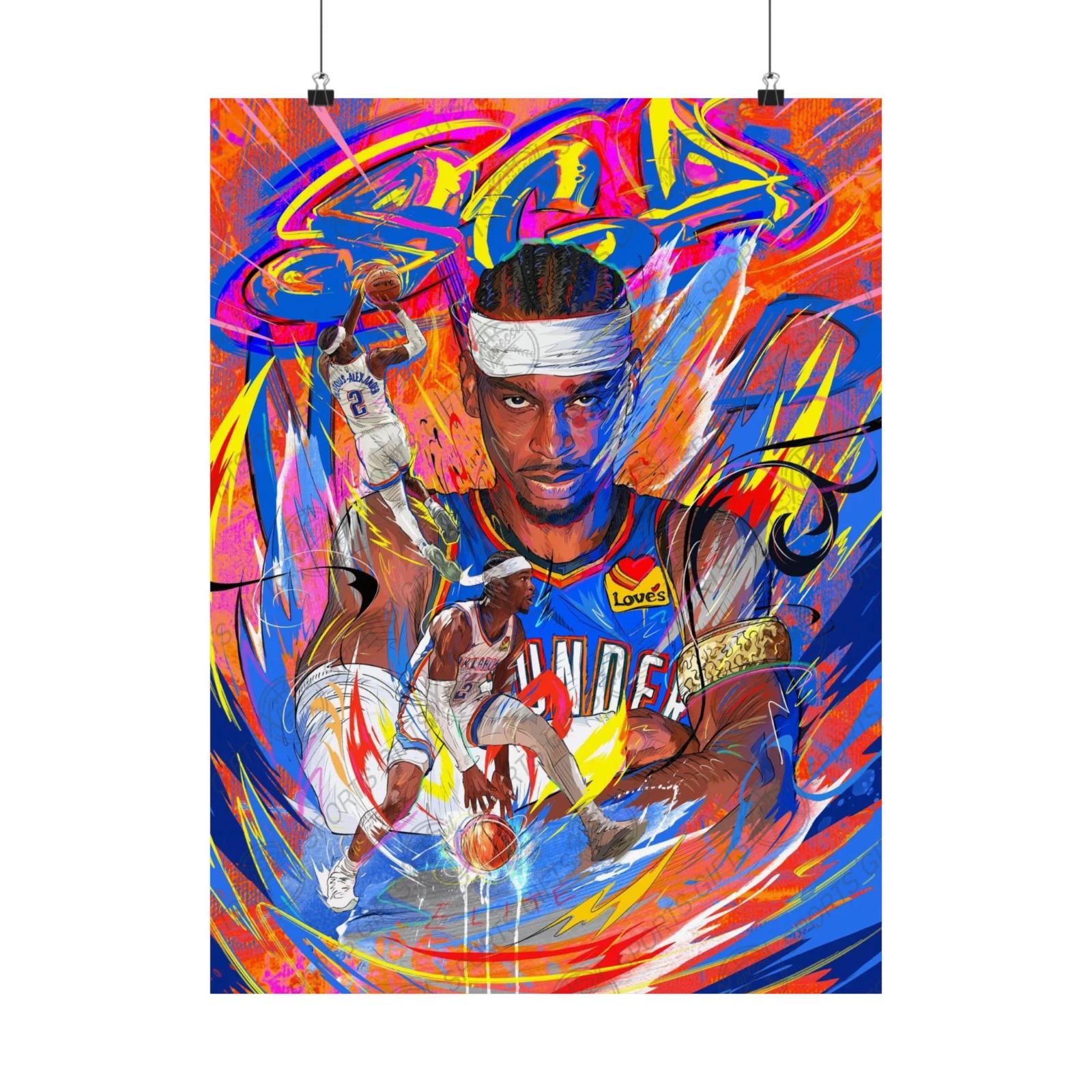 Shai Gilgeous Alexander | Poster | OKC Thunder | Wall Art – Xpressit ...